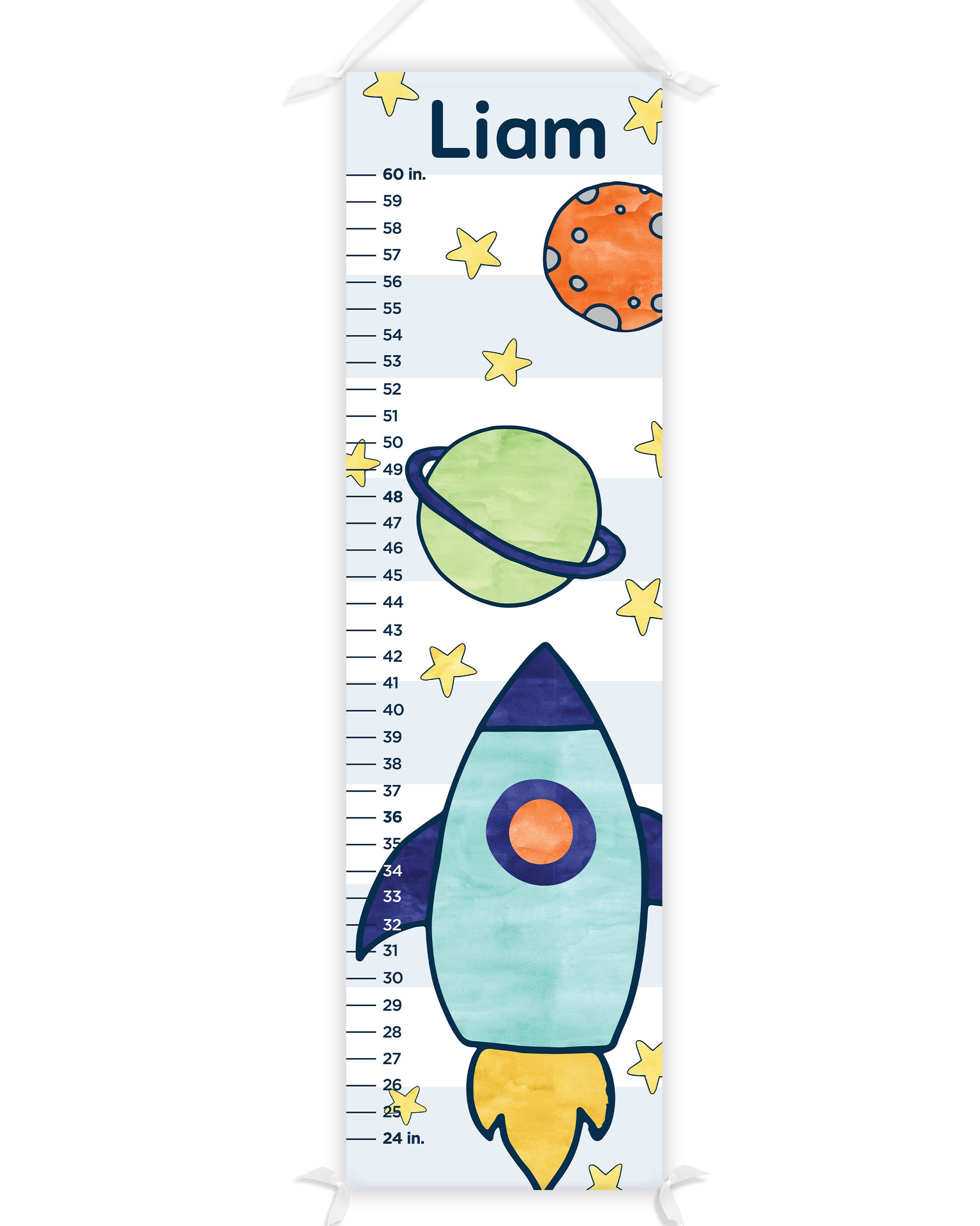 Personalized Outer Space Growth Chart, Rocket Ship Growth Chart, Kid's ...