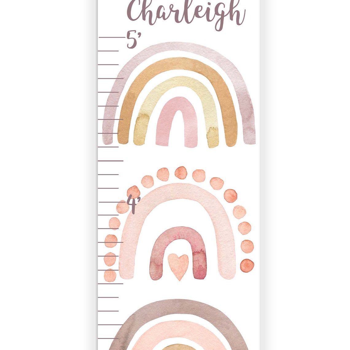 Boho Rainbow Growth Chart Rainbow Height Chart Rainbow | Etsy