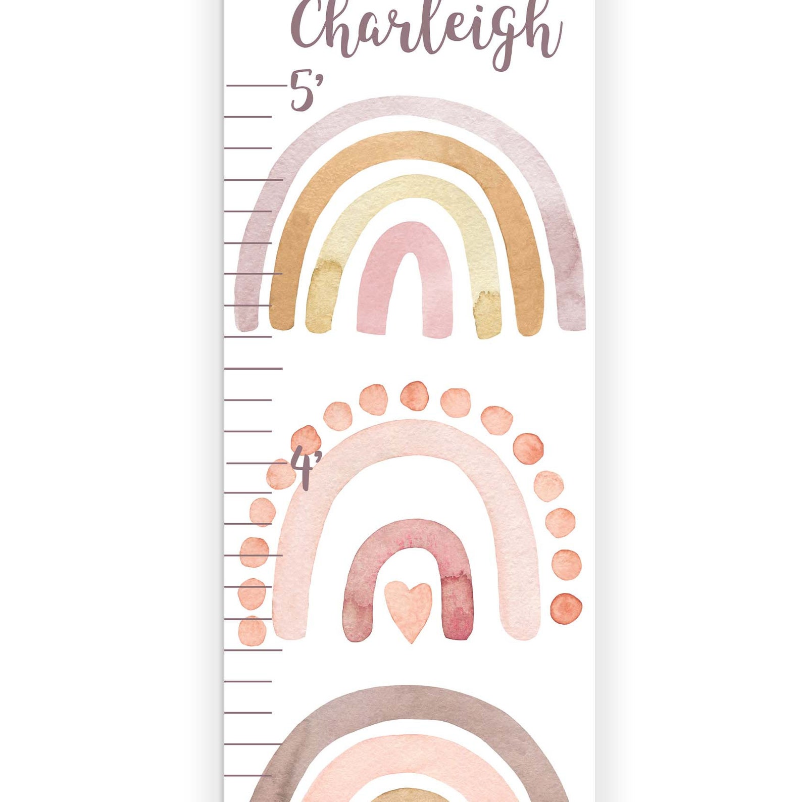 Boho Rainbow Growth Chart Rainbow Height Chart Rainbow - Etsy