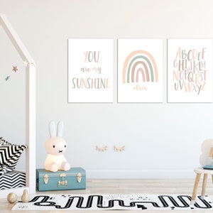 Rainbow Nursery Prints, Personalized Rainbow Prints, Rainbow Nursery ...