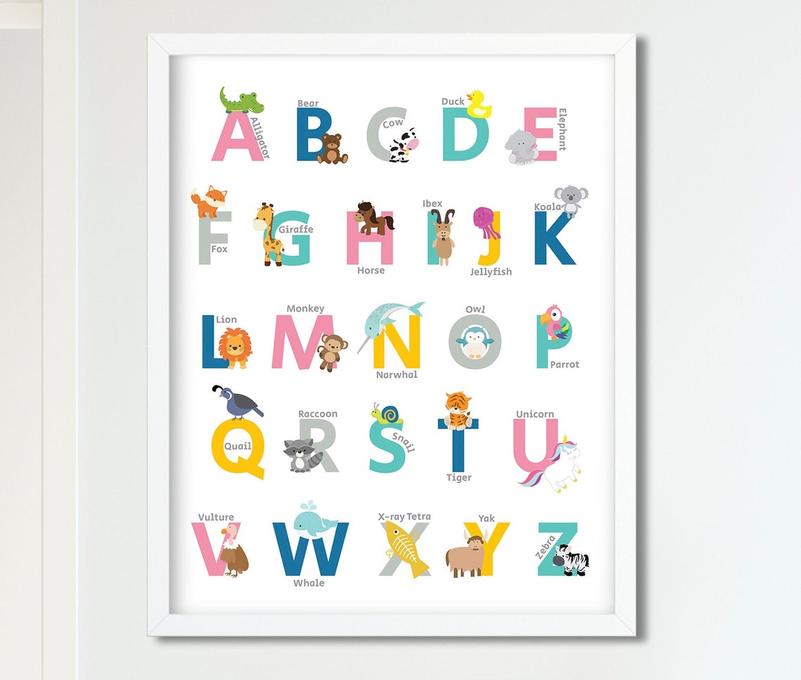 Animal Alphabet Printable, Alphabet Digital Download, Instant Download ...