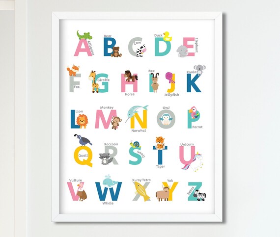 Animal Alphabet Printable Alphabet Digital Download Instant | Etsy
