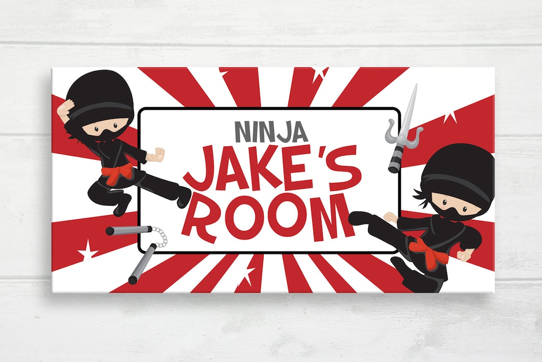 Kid's Ninja Door Sign, Ninja Decor, Ninja Theme, Ninja Birthday Gift ...