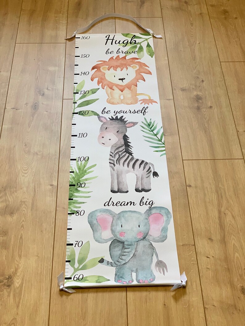 Watercolor Safari Growth Chart Animal Growth Chart Canvas | Etsy