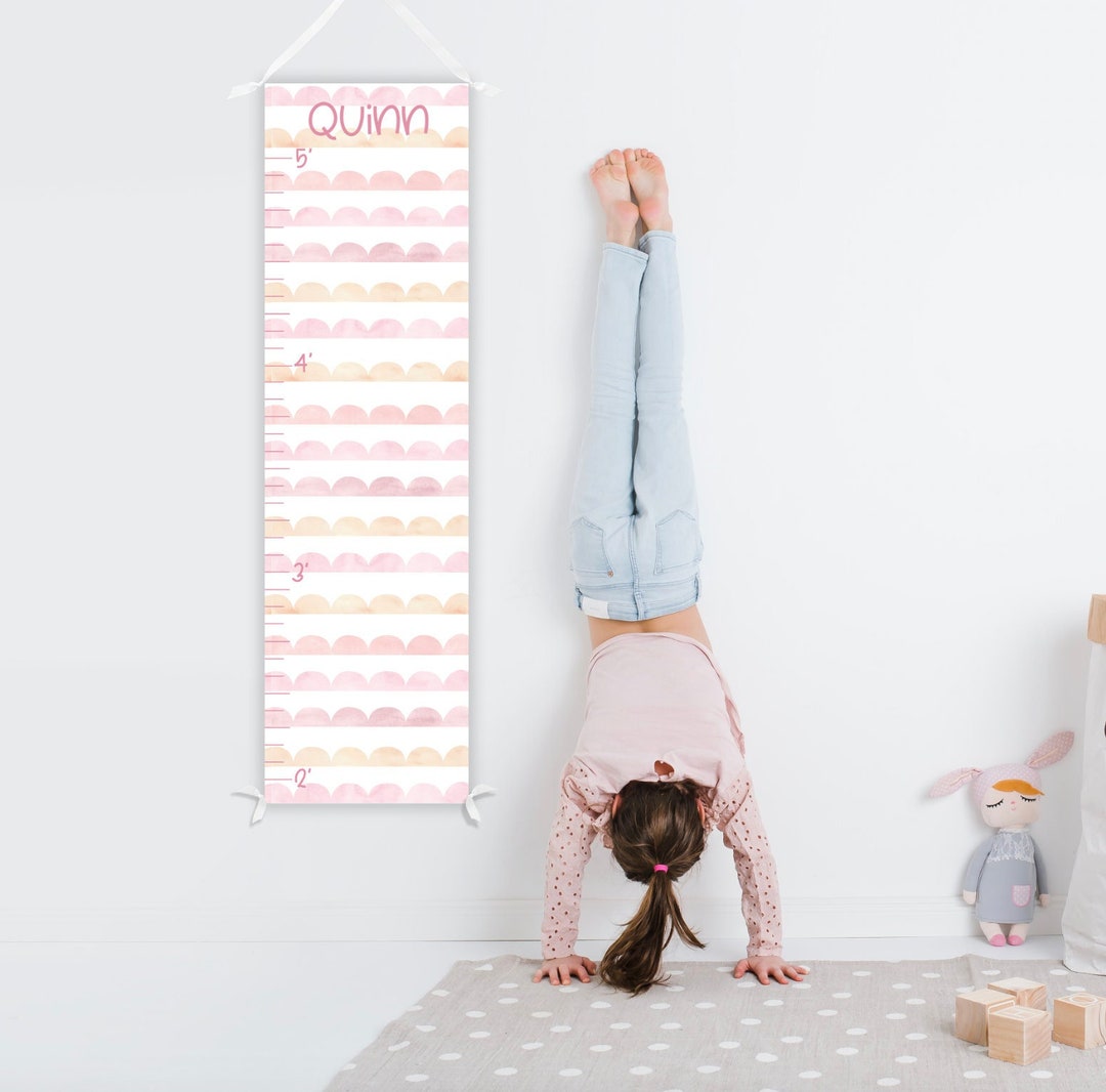 Watercolor Scallop Growth Chart, Scallop Nursery Decor, Boho Height ...