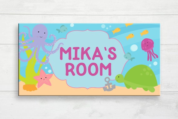 Under the Sea Door Sign Sea Animals Nursery Sea Creatures - Etsy
