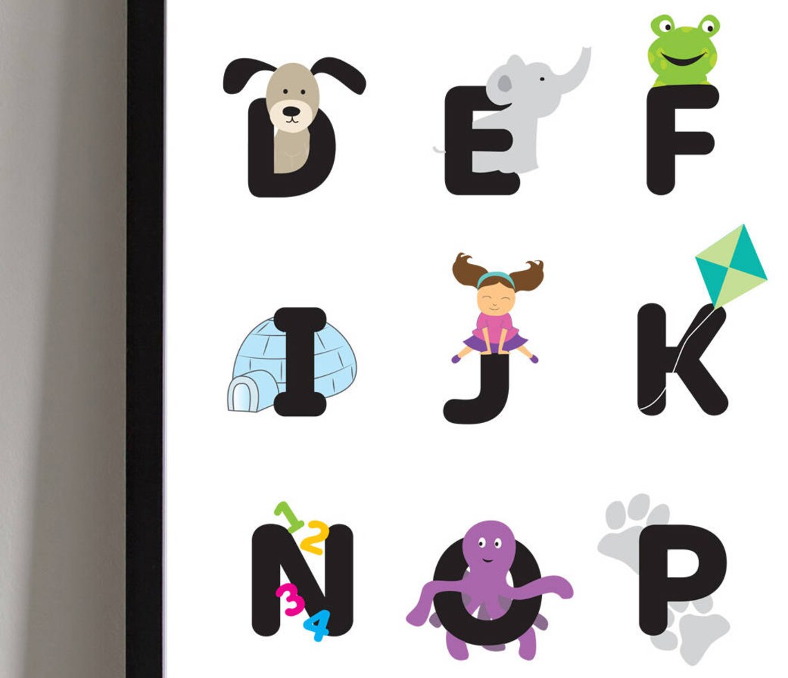 Personalized ABC Chart Alphabet Poster Alphabet Canvas ABC - Etsy Canada