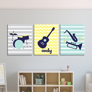 Musical Instruments Nursery Wall Art- Customized Nursery Art, Canvas ...