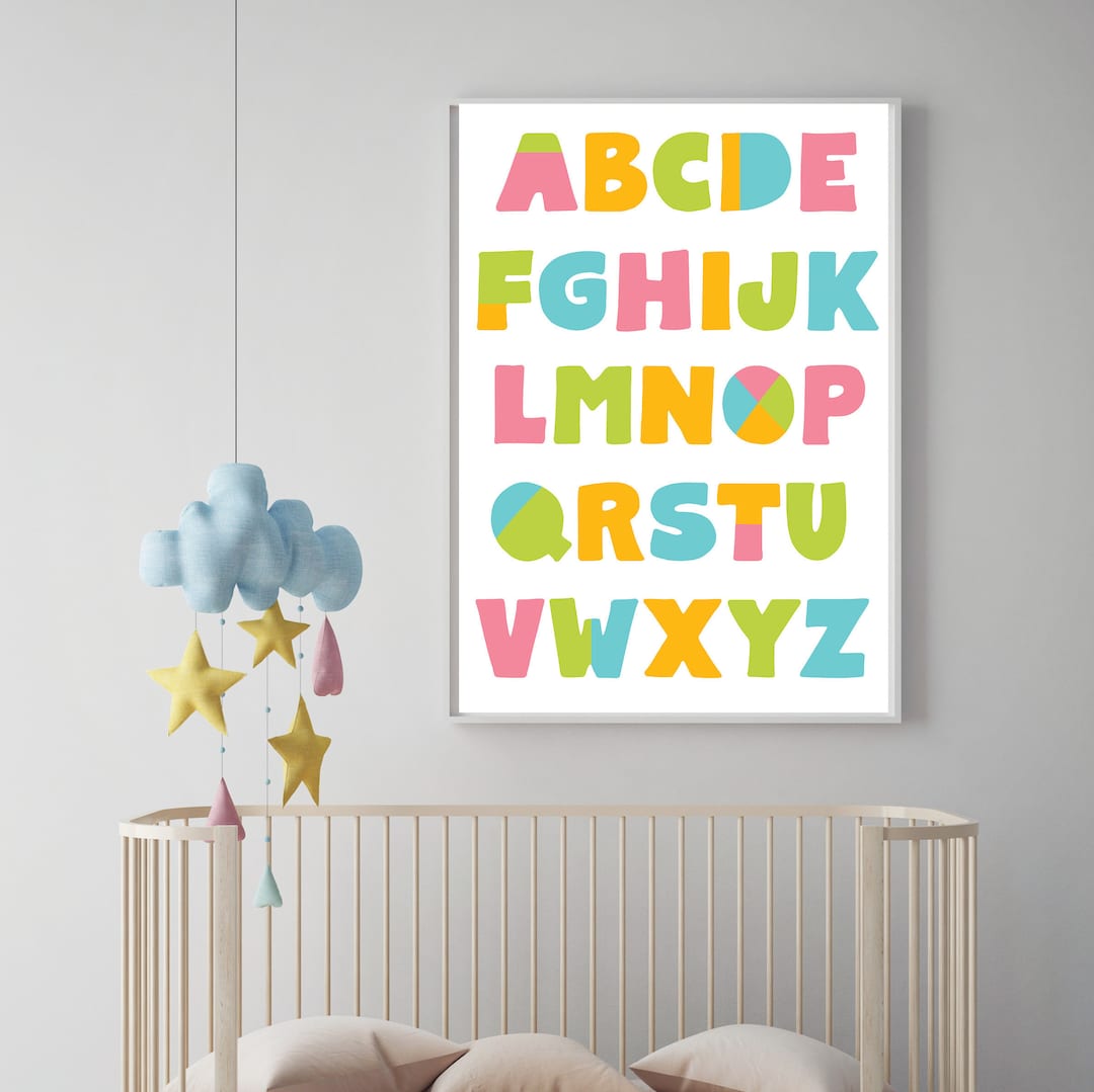 Nursery Alphabet, ABC Wall Art, Canvas Art, Nursery Decor, Baby Gift ...