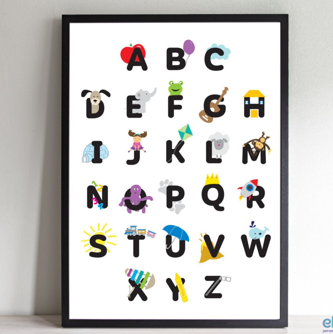 Personalized ABC Chart, Alphabet Poster, Alphabet Canvas, ABC Print ...