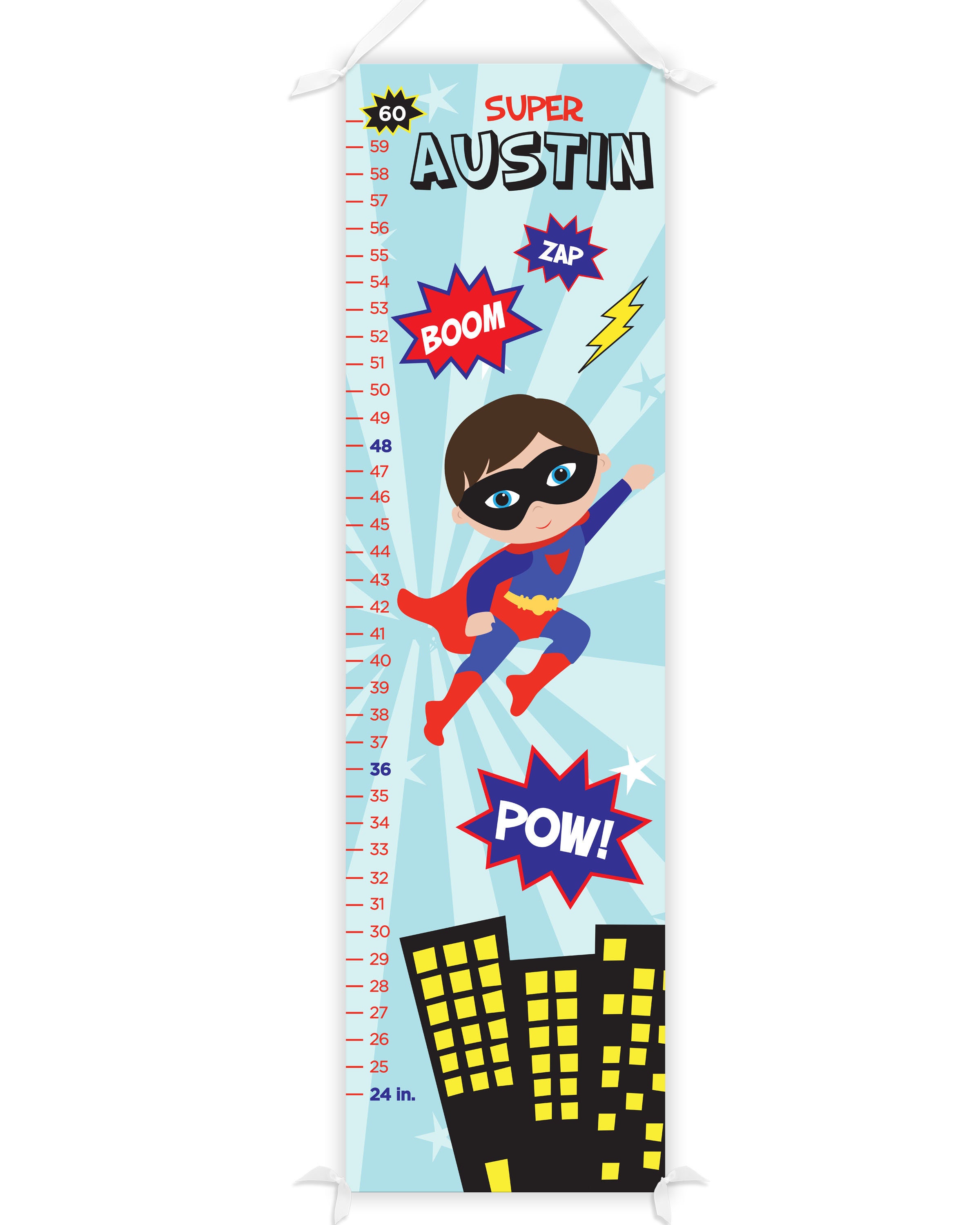 Superhero Growth Chart Kids Growth Chart Boy's Superhero - Etsy Israel