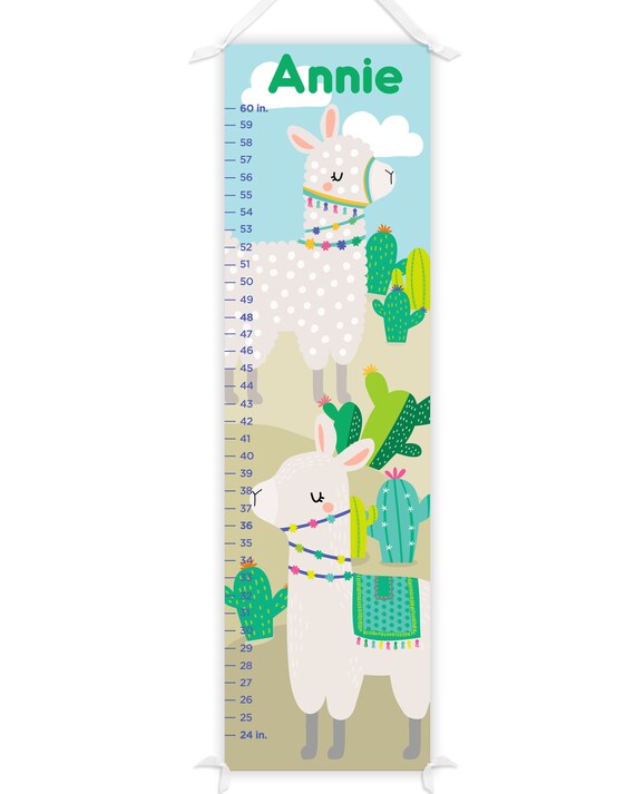 Llama Growth Chart Llama Cactus Growth Ruler Llama Wall Art | Etsy