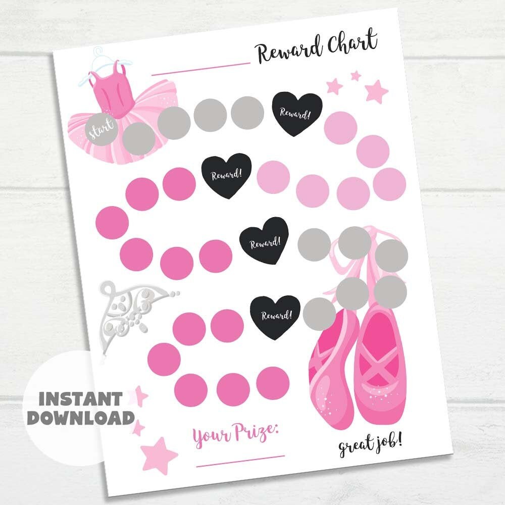 Printable Ballerina Reward Chart Ballet Sticker Chart | Etsy