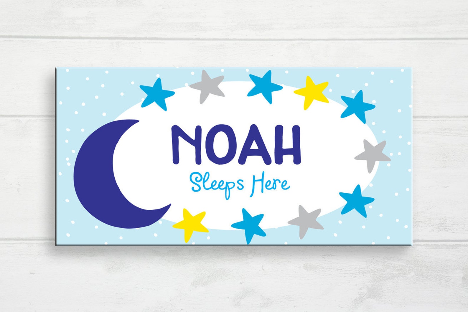 Moon and Stars Growth Chart, Kid's Growth Chart Canvas, Growth Chart ...