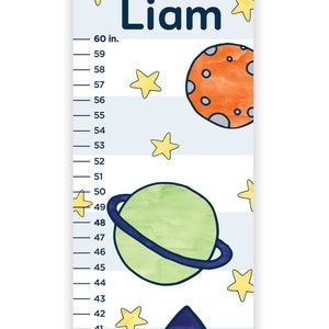 Personalized Outer Space Growth Chart, Rocket Ship Growth Chart, Kid's ...