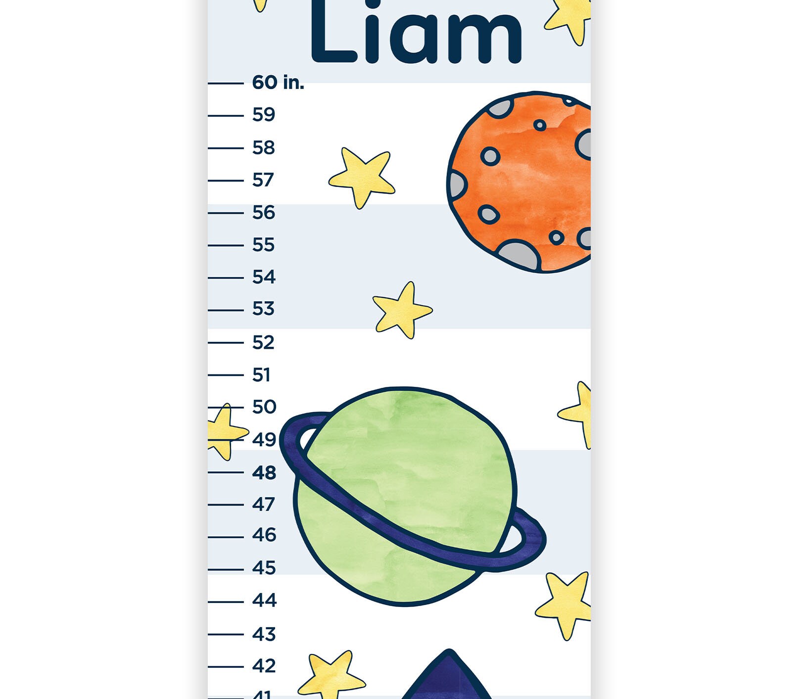 Personalized Outer Space Growth Chart, Rocket Ship Growth Chart, Kid's ...