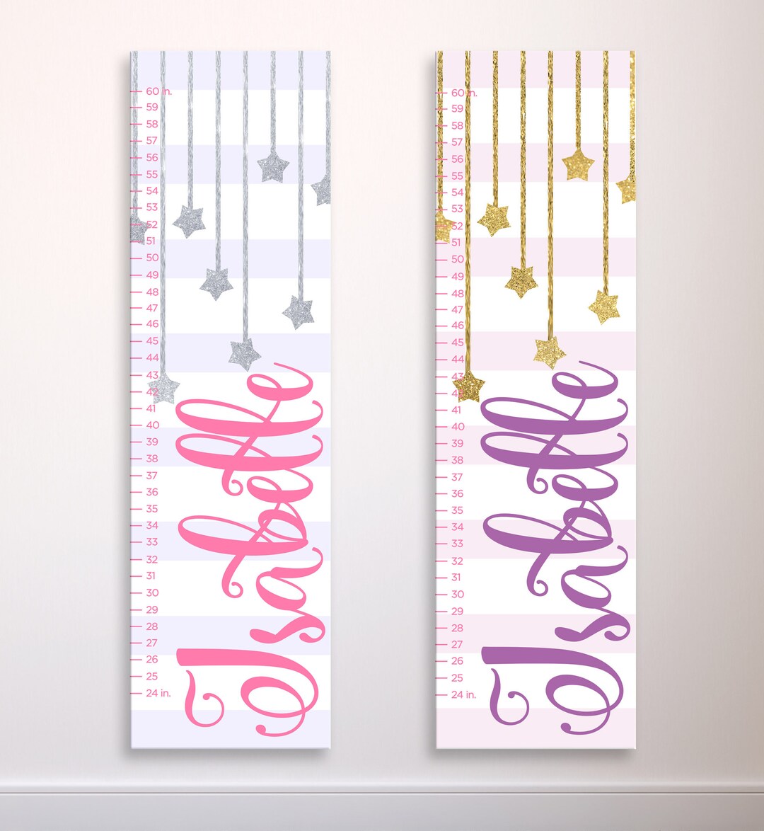 Girls Growth Chart, Sparkle Stars Growth Chart, Girl's Growth Chart ...