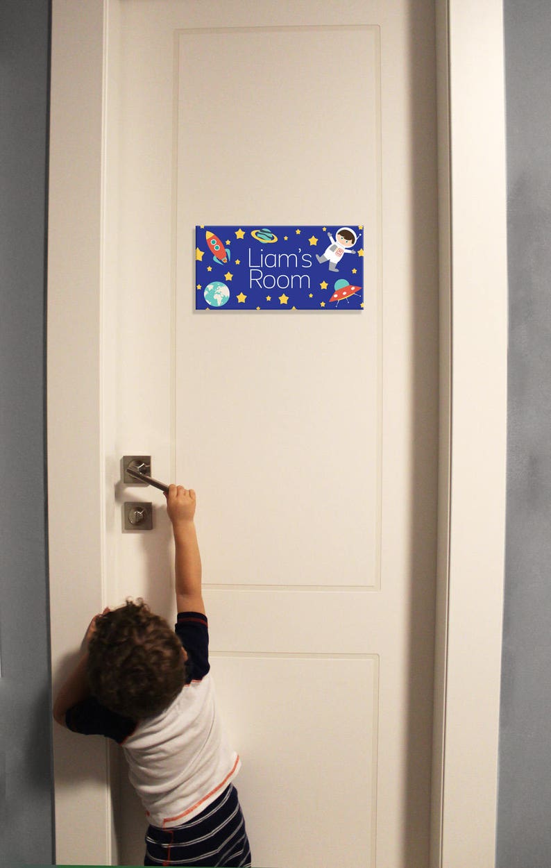 Kid's Astronaut Door Sign, Personalized Door Plaque for Boys ...