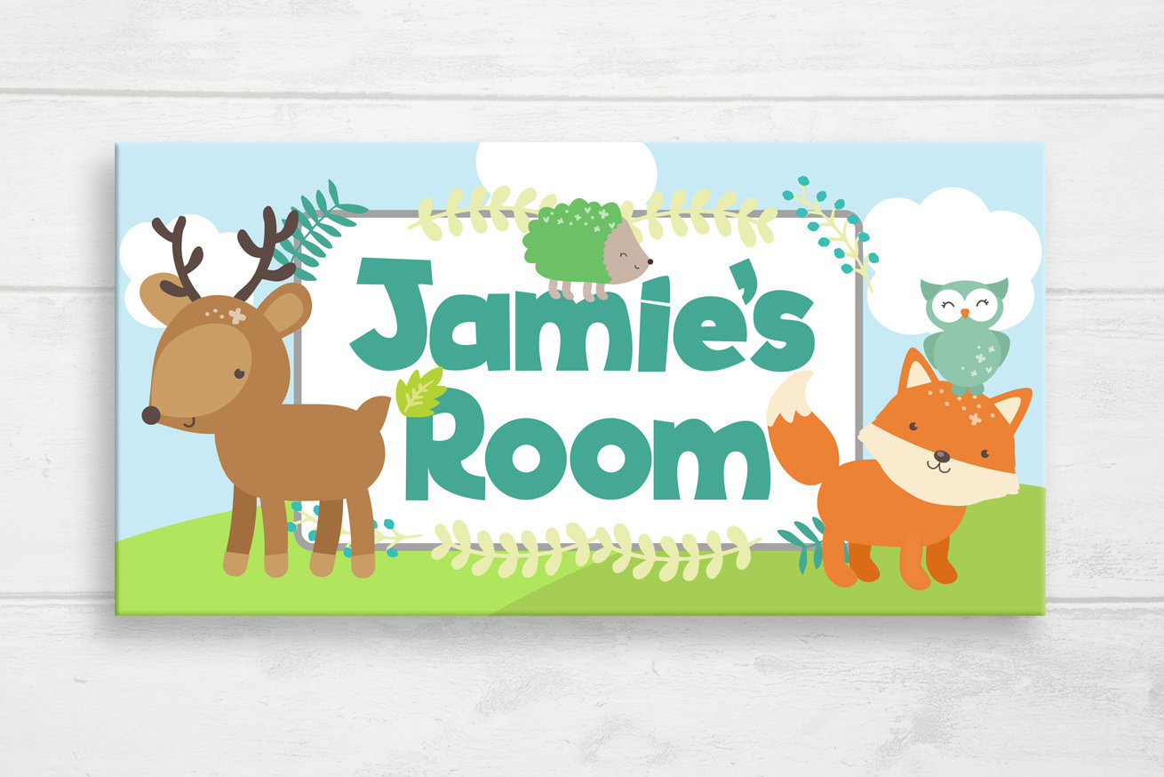 Woodland Animal Door Sign Woodland Nursery Forest Animals | Etsy