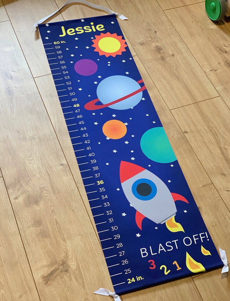 Personalized Outer Space Growth Chart Planets Rocket Ship | Etsy