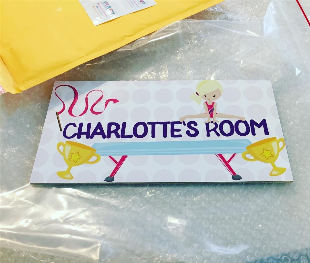 Personalized Gymnastics Room Sign, Gymnast Girl Decor - Etsy
