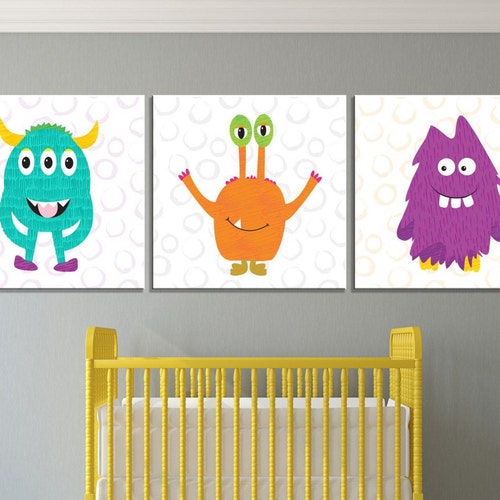 Monster Nursery Art Cute Monster Nursery Printables | Etsy