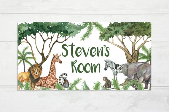 Safari Animals Door Sign Safari Nursery Zoo Animals Kids - Etsy