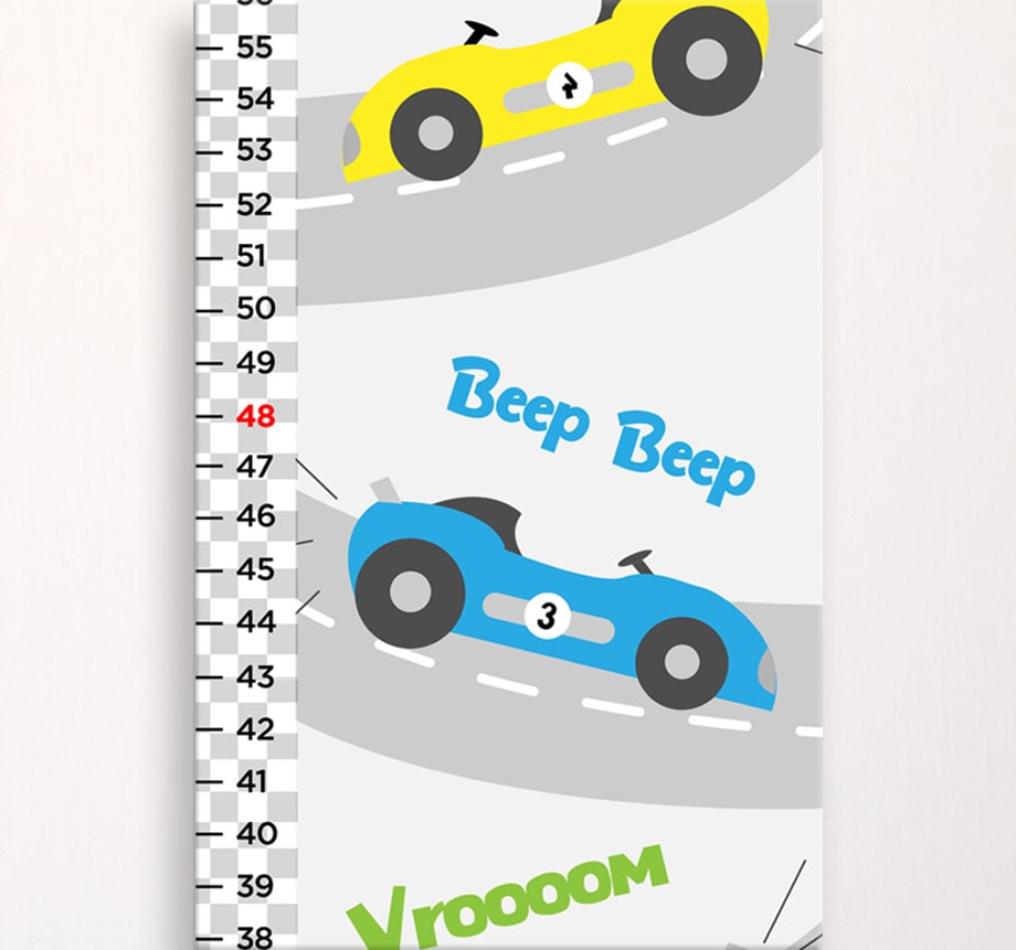 Race Car Growth Chart Boy's Car Growth Chart Race Car - Etsy