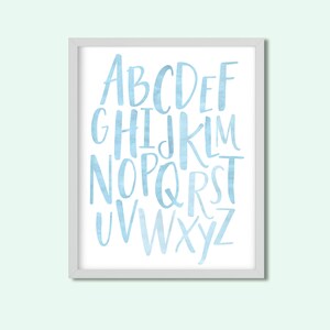 Watercolor ABC Nursery Print, Alphabet Wall Art, ABC Playroom Print ...