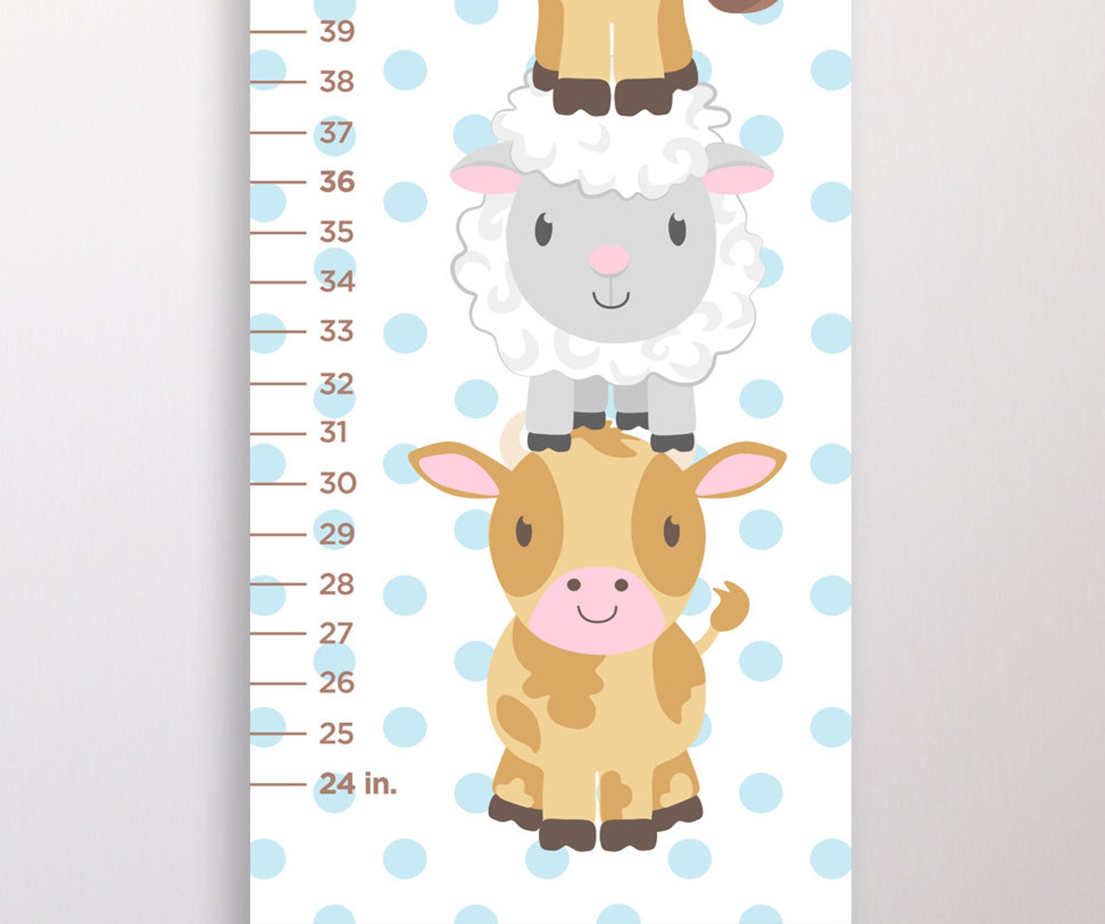 Farm Animal Growth Chart Personalized Farm Height Chart | Etsy