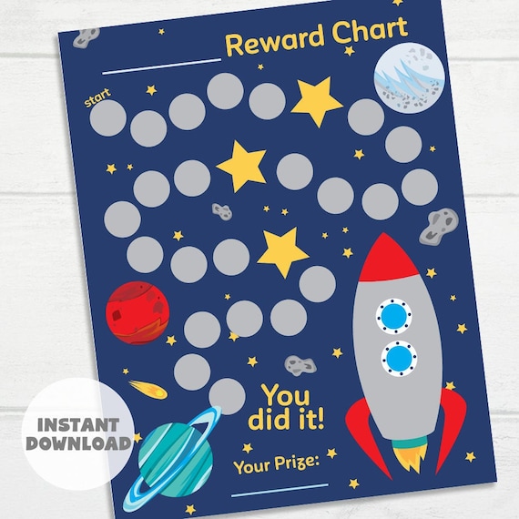 Printable Outer Space Reward Chart Planets Sticker Chart | Etsy Israel