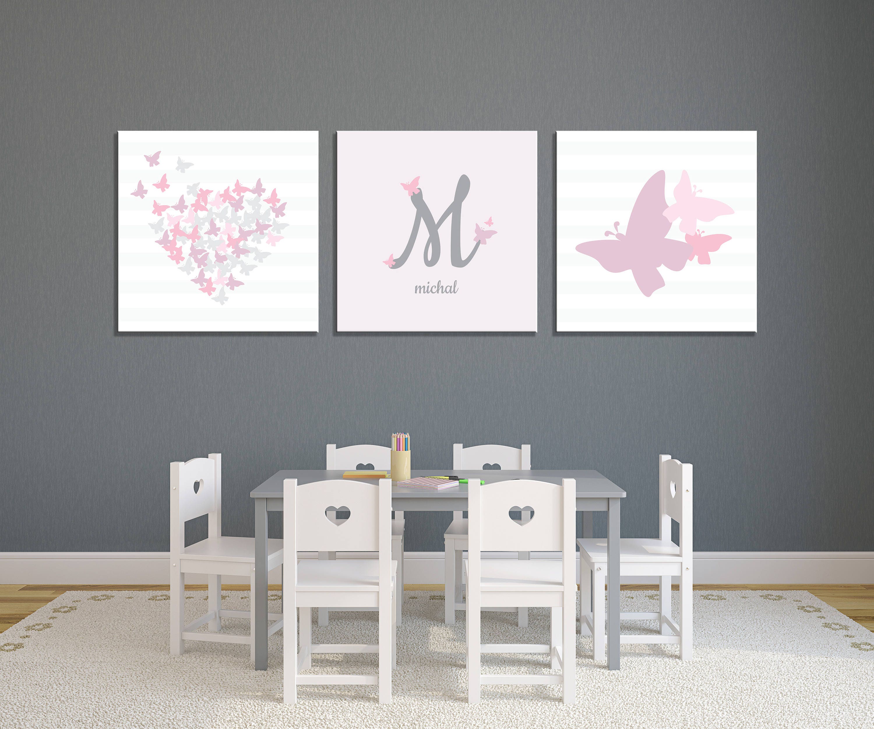 Butterfly Nursery Art, Personalized Name Print, Girl's Room Decor - Etsy