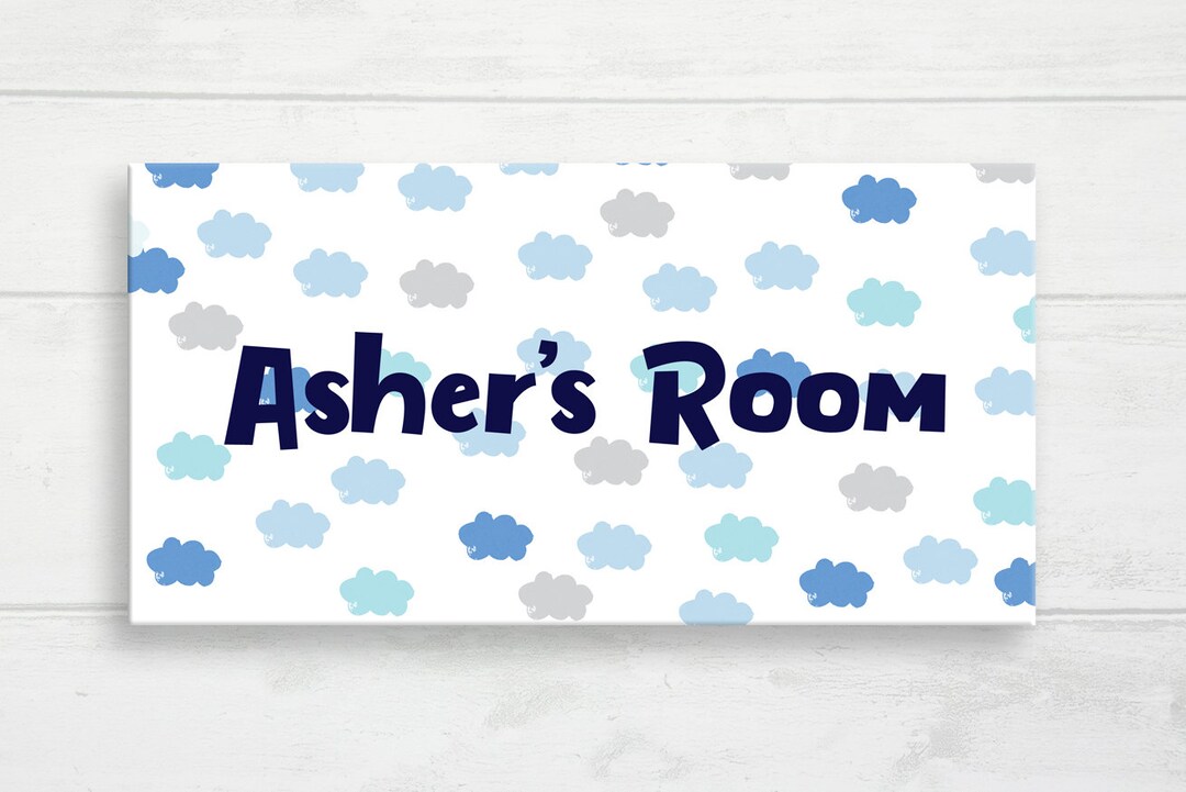 Cloud Door Sign, Kid's Personalized Door Sign, Cloud Door Plaque ...