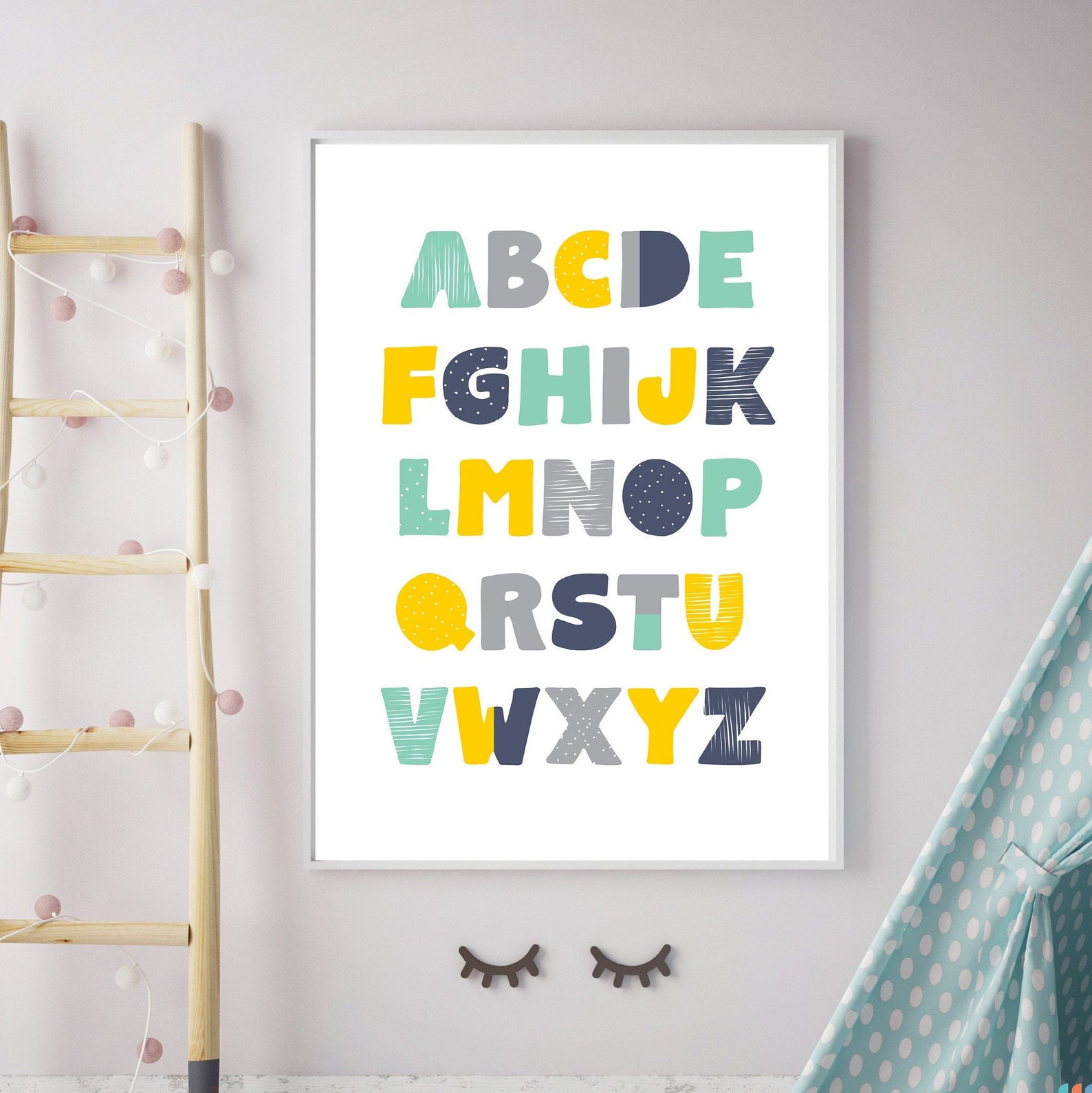 ABC Nursery Print Alphabet Wall Art ABC Canvas Abc Nursery | Etsy