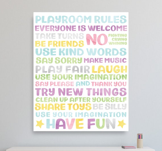 Playroom Rules Printable Playroom Rules Instant Download | Etsy