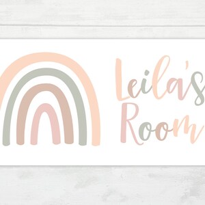Neutral Rainbow Door Sign, Girl's Door Sign, Kid's Name Sign, Kid's ...