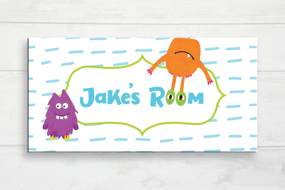Kid's Monster Door Sign, Children's Monster Door Sign, Monster Door ...