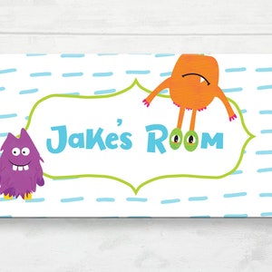 Kid's Monster Door Sign, Children's Monster Door Sign, Monster Door ...