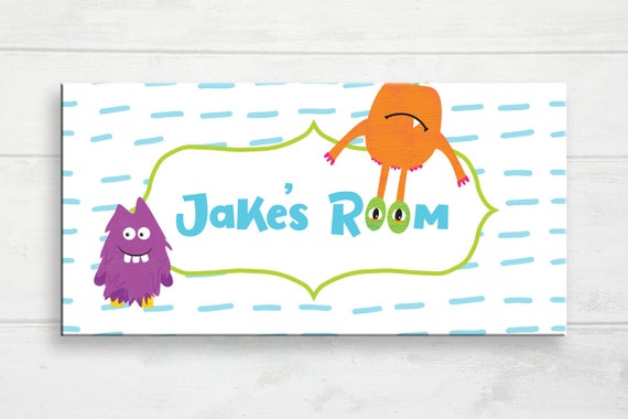 Kid's Monster Door Sign Children's Monster Door Sign | Etsy