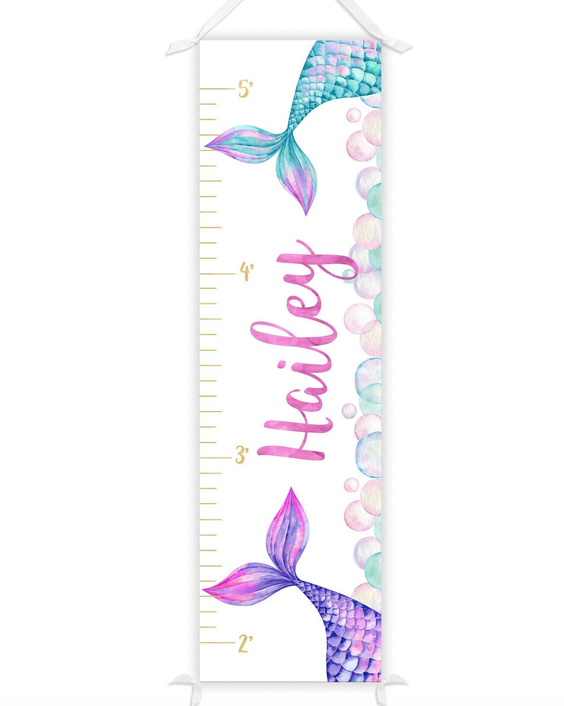 Personalized Mermaid Growth Chart, Mermaid Tail Height Chart, Mermaid ...