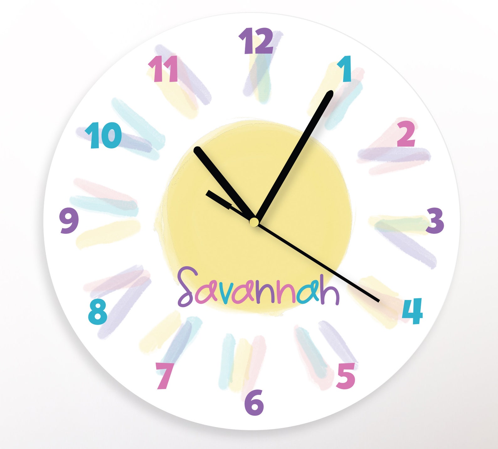 Colorful Sun Wall Clock Children's Room Clock Sun - Etsy