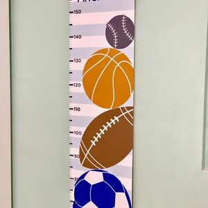 Sports Growth Chart, Height Chart, Kids Growth Chart, Sports Canvas ...