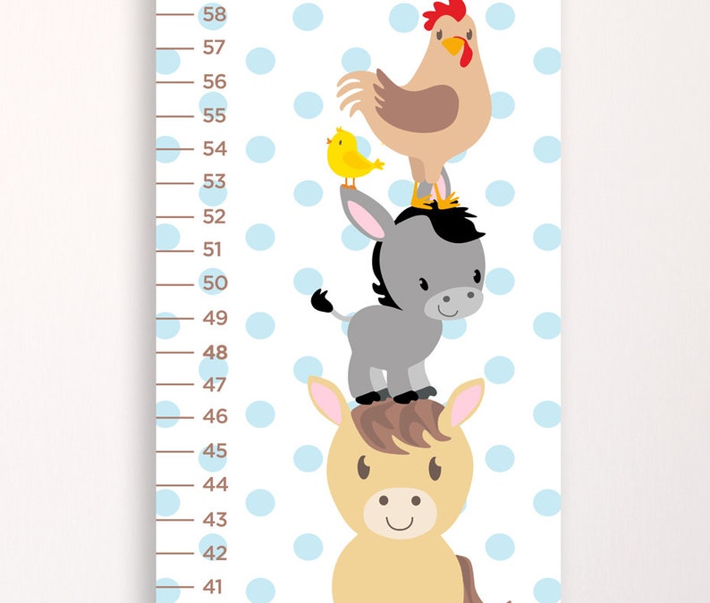 Farm Animal Growth Chart Personalized Farm Height Chart | Etsy
