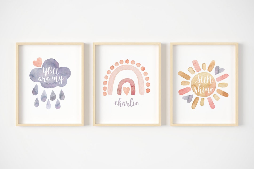 Sun Cloud Rainbow, Boho Nursery Printable Wall Art, Boho Nursery Decor ...