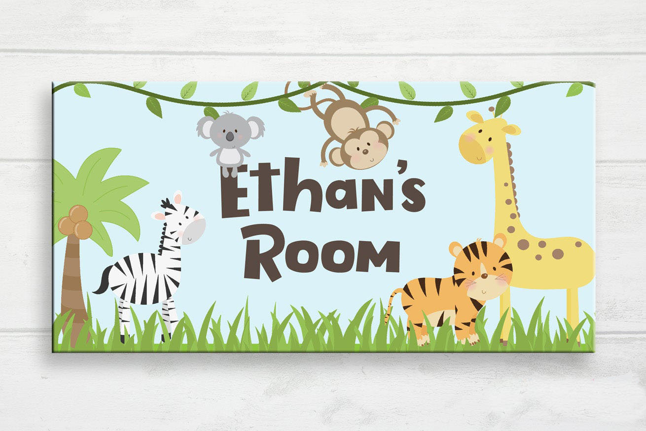 Jungle Safari Door Sign Safari Nursery Zoo Animals Kids - Etsy