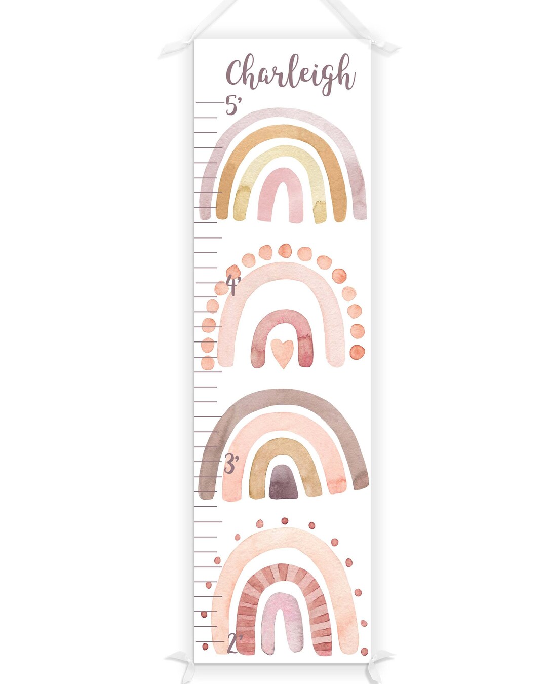 Boho Rainbow Growth Chart, Rainbow Height Chart, Rainbow Growth Chart ...