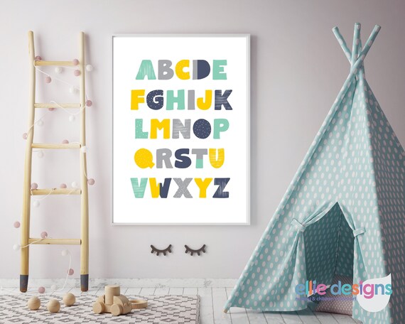 Kid's Alphabet Printable ABC Instant Download ABC Wall - Etsy