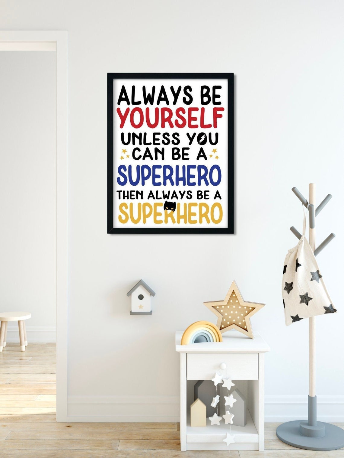 Always Be a Superhero Print, Kid's Superhero Wall Art, Superhero ...