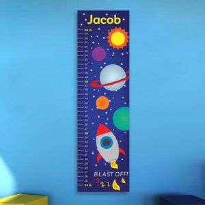 Personalized Outer Space Growth Chart Planets Rocket Ship | Etsy