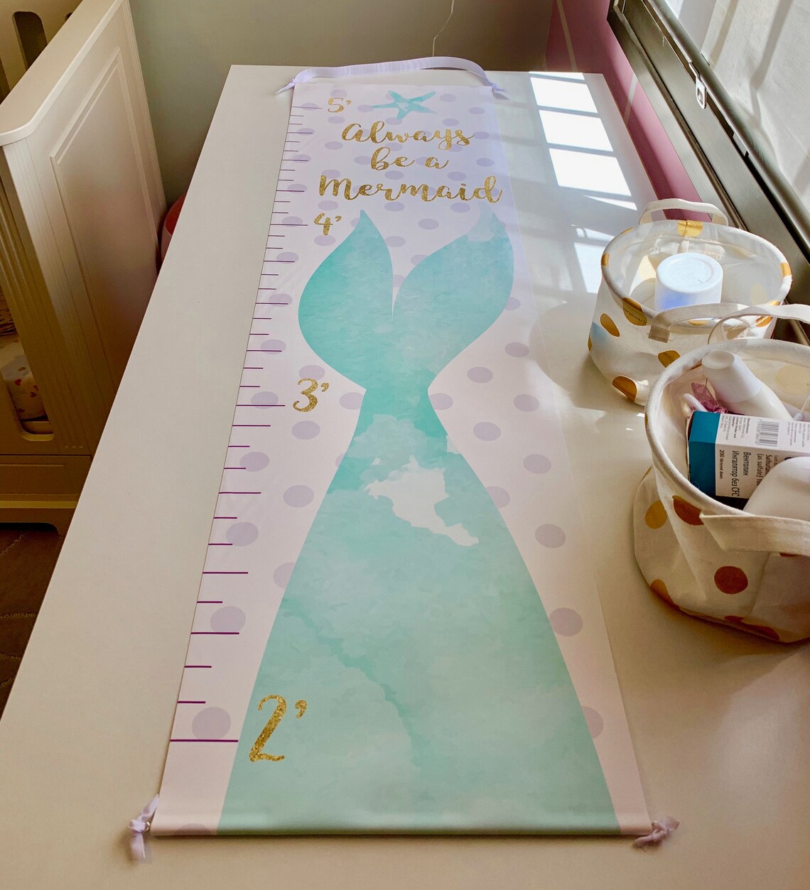 Watercolor Mermaid Growth Chart Mermaid Height Chart Mermaid | Etsy